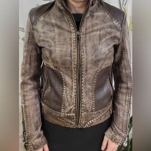 Americano | Jackets & Coats | Distressed Leather Jacket | Poshmark